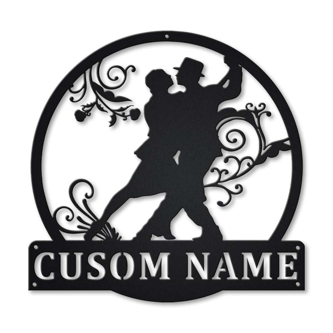 Tango Dance Monogram Metal Sign Art , Custom Tango Dance Metal Sign ...