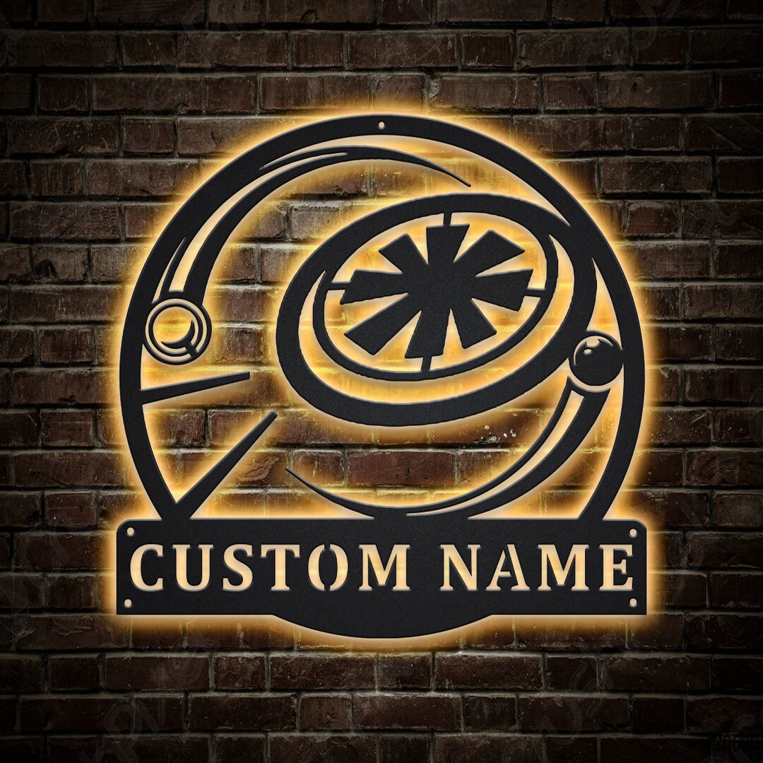 Personalized Frisbee Sport Metal Sign With LED Lights | Custom Frisbee ...