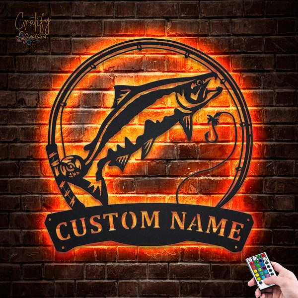 Metal Salmon Art - Etsy