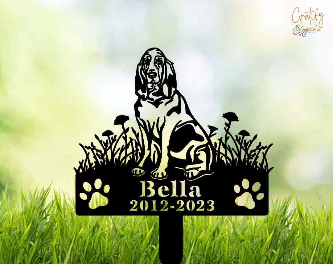 Bloodhounds Dog Sign , Custom Dog Memorial Stake, Metal Stake, Sympathy ...