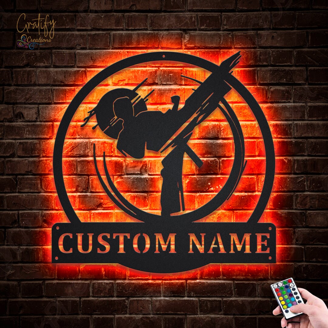 Karate Fighters Metal Sign With LED Lights V4, Custom Karate Metal Sign ...