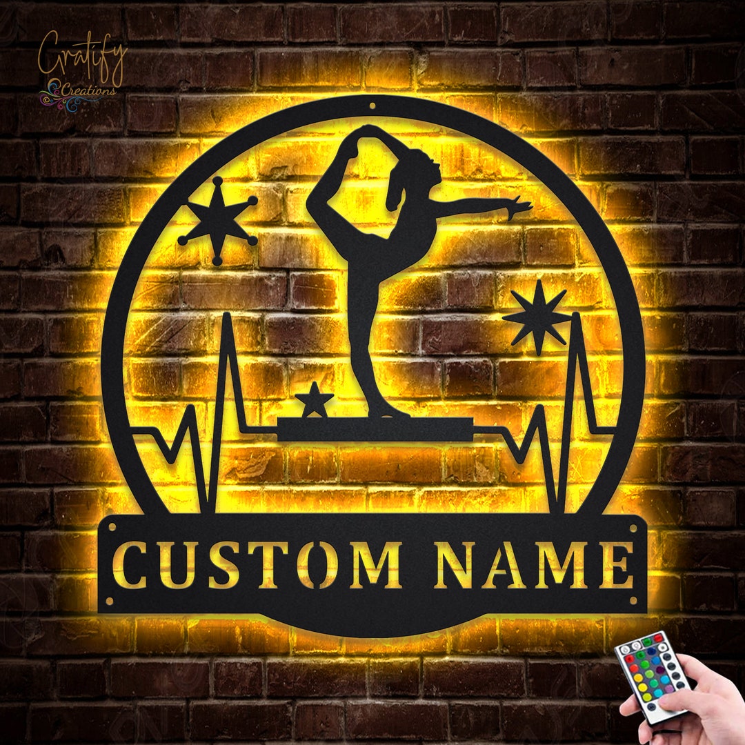 Personalized Balance Beam Monogram Metal Sign Art | Balance Beam Metal ...