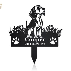 Beagles Dog Sign , Customized Dog Memorial Stake, Metal Stake, Sympathy ...