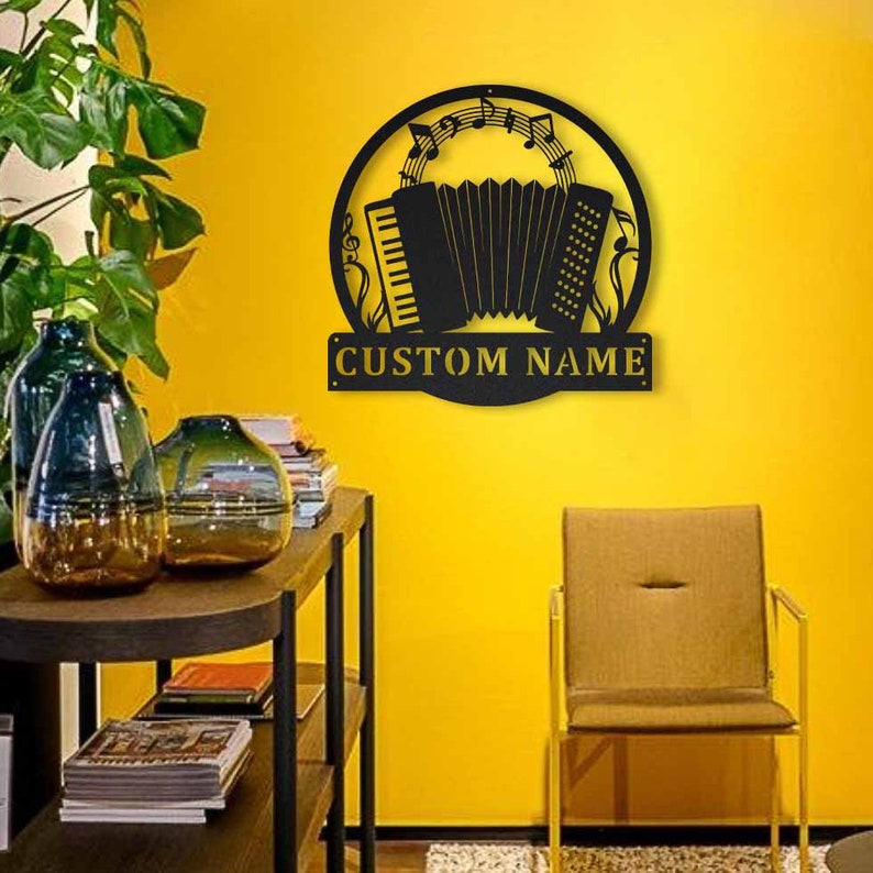 Accordion Metal Sign Art, Custom Accordion Metal Wall Art, Accordion ...