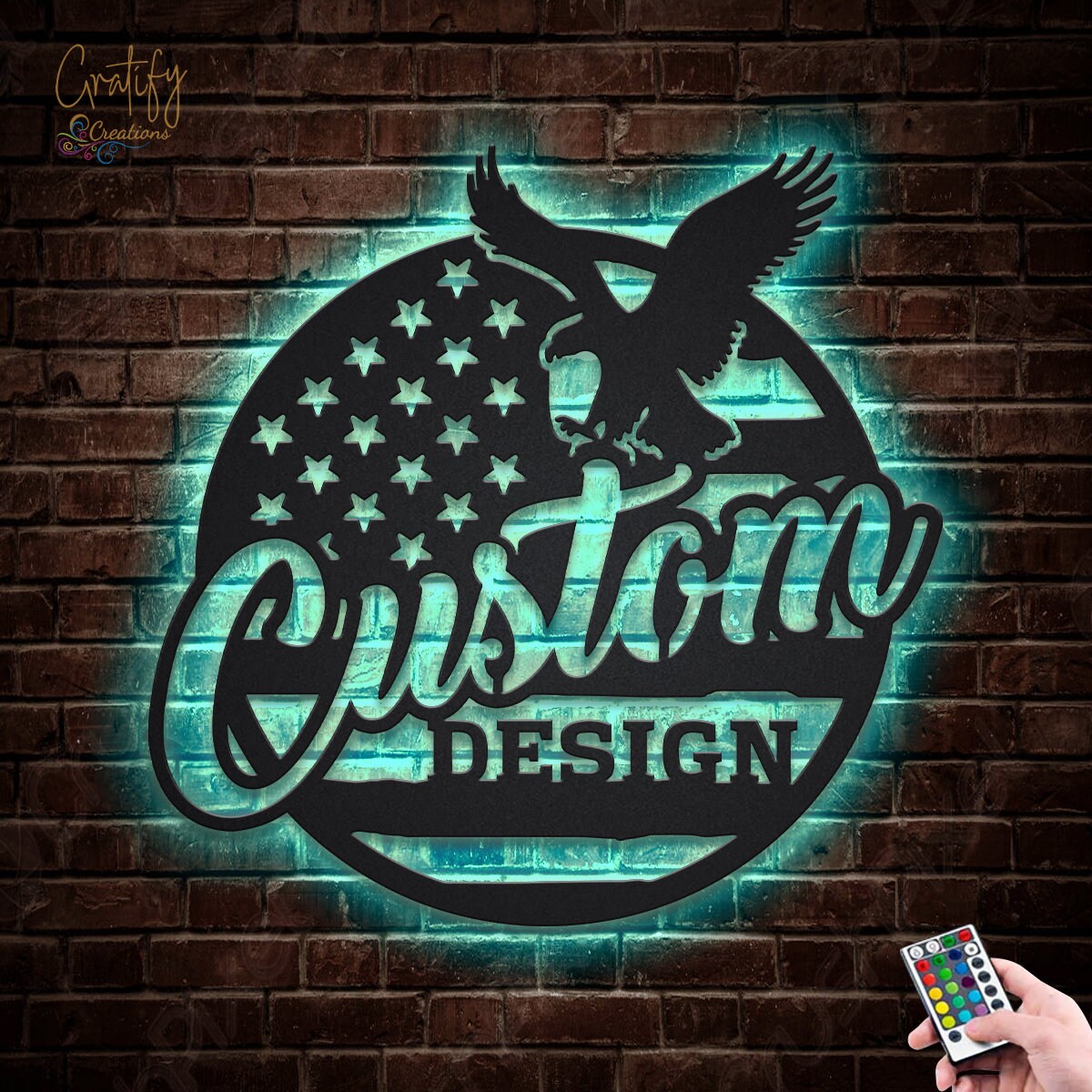 Custom Logo Design Metal Wall Art LED Light RGB Business Logo - Etsy