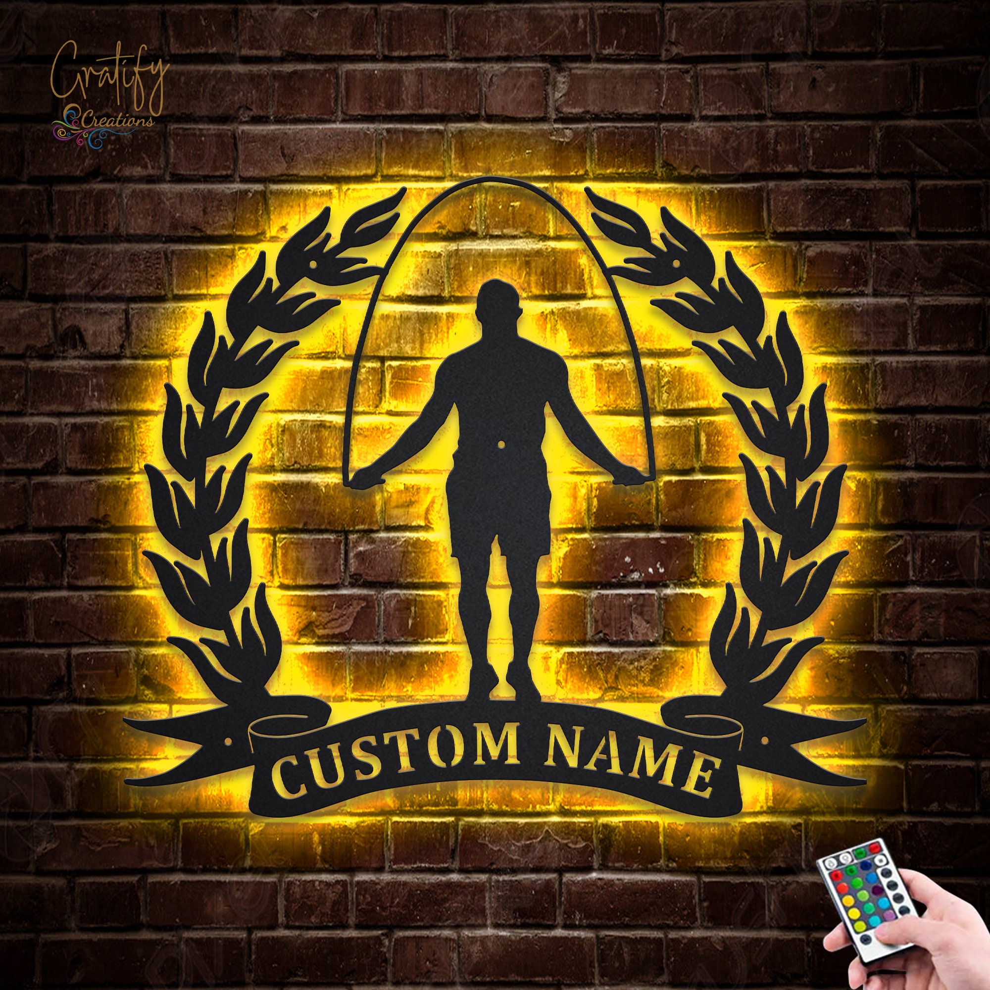 Gym Exercise Metal Wall Art LED Lights V2 Custom Bodybuilding - Etsy