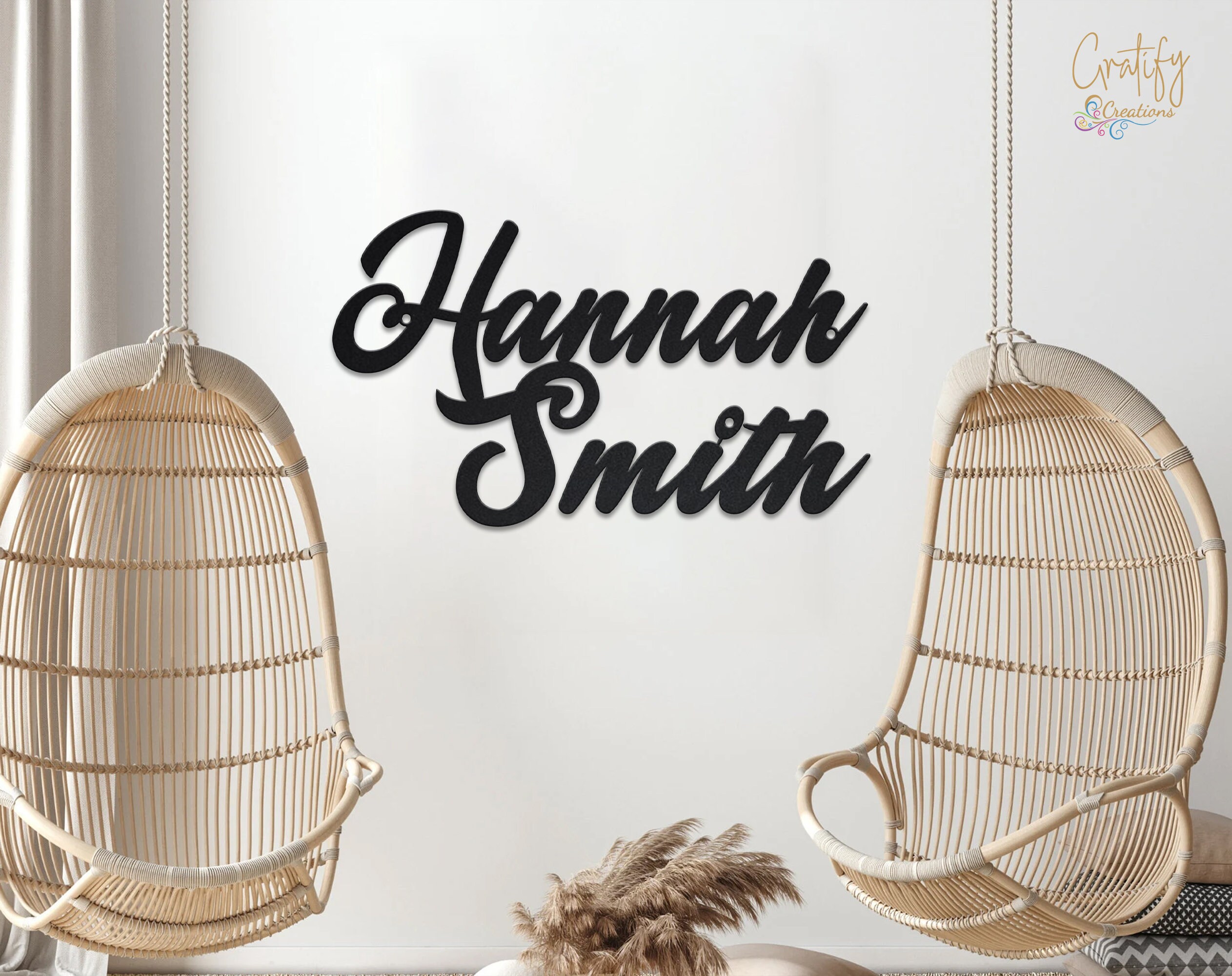 LED Custom Text Words Metal Wall Art - Personalized Family Name Sign ...