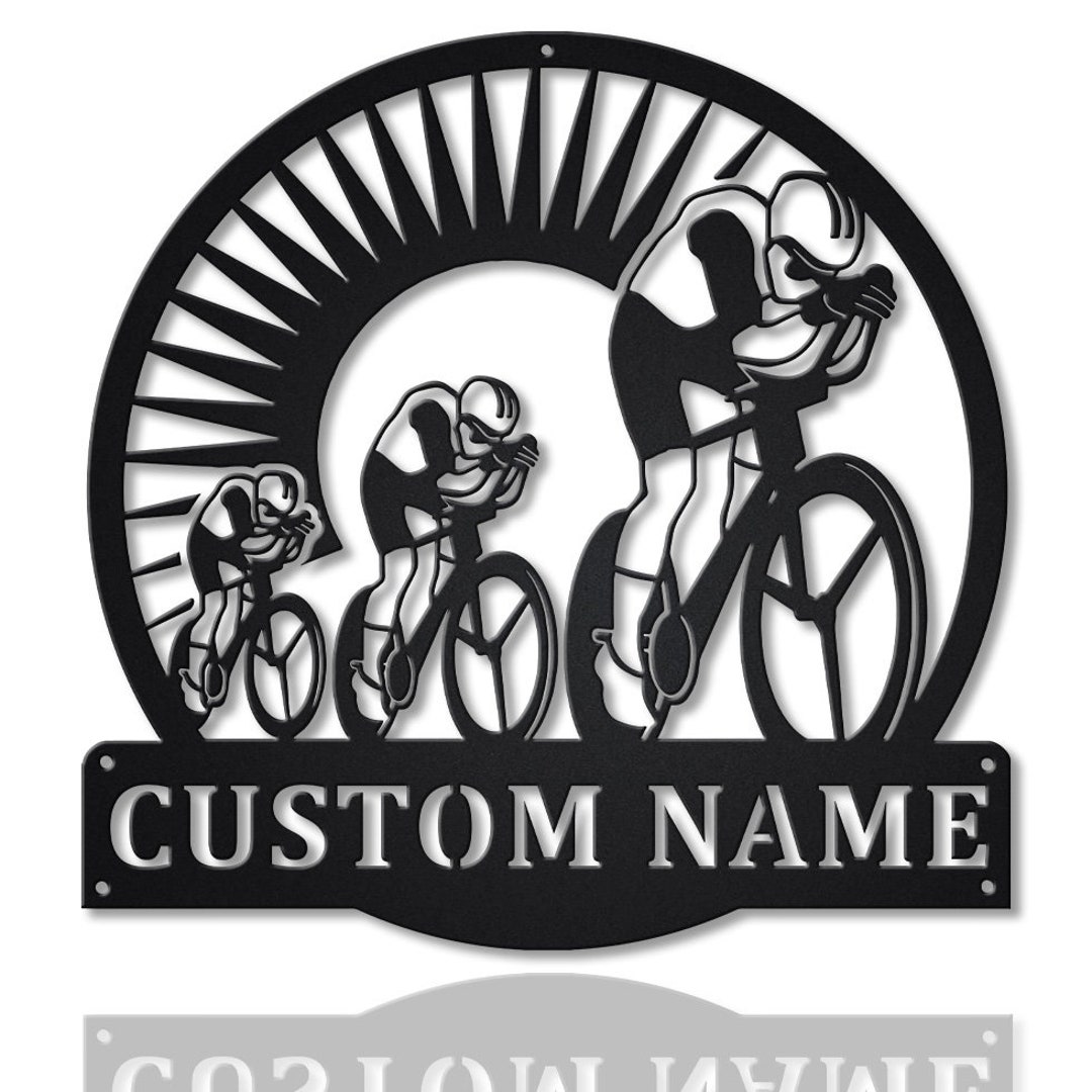 Custom Track Cycling Monogram Metal Sign Art, Personalized Track ...