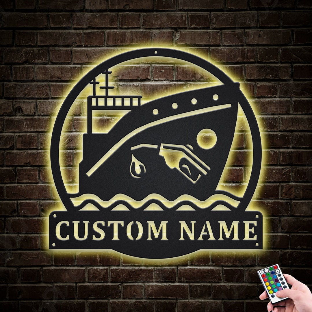 Oilfield Metal Sign LED Lights V4, Custom Oilfield Metal Sign, Oil ...