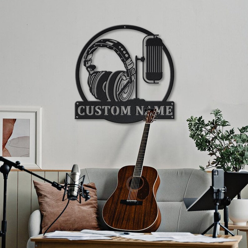 Microphone Metal Sign LED Lights V1, Custom Microphone Metal Signs ...