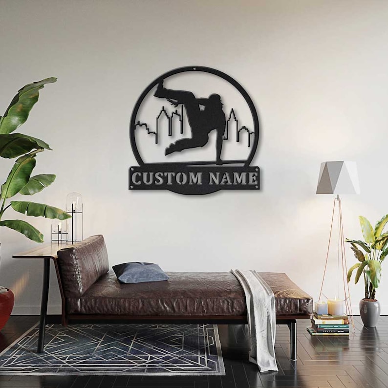 Parkour Monogram Metal Sign Art, Custom Parkour Metal Sign, Parkour ...