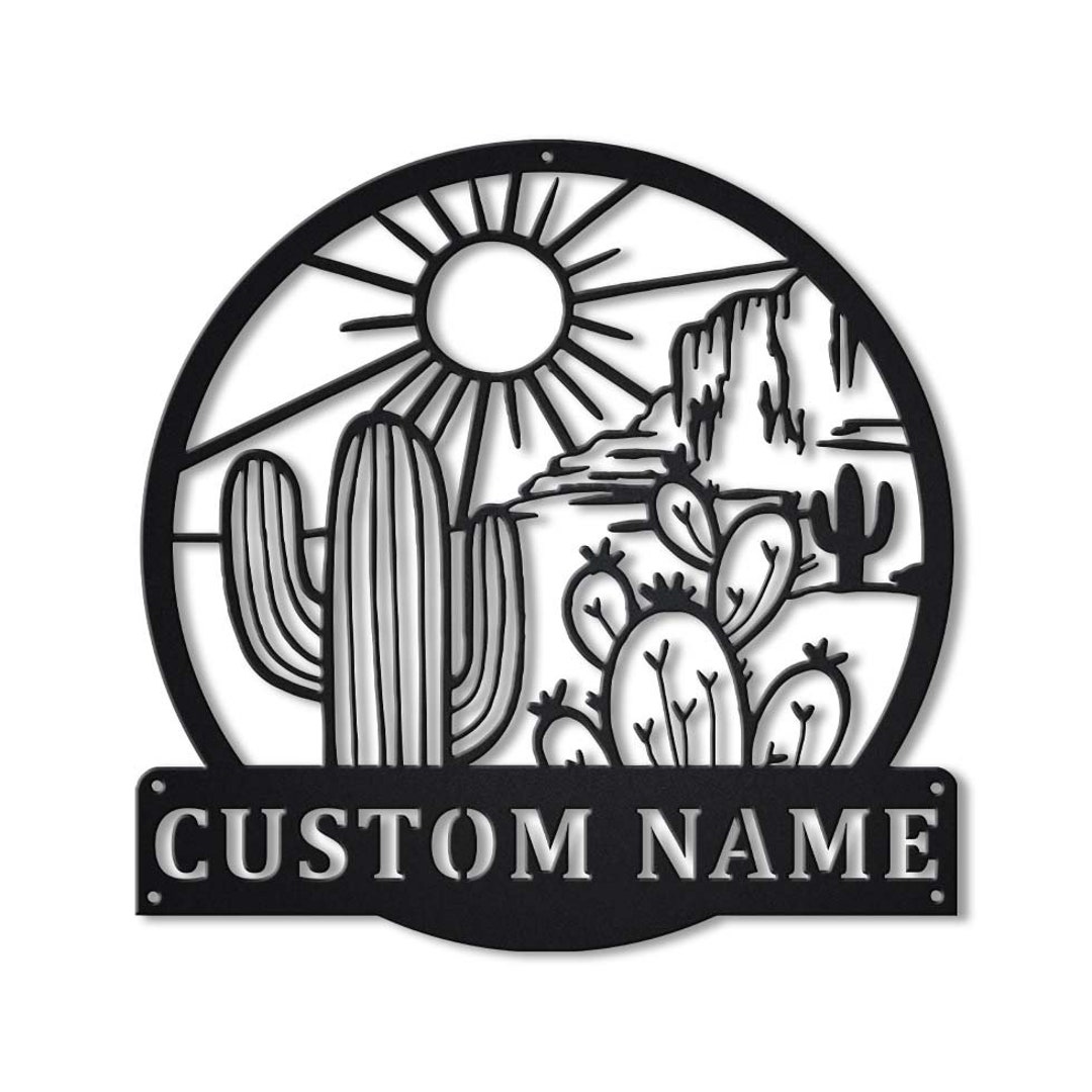 Custom Cactus Metal Sign Art, Personalized Cactus Metal Sign, Cactus ...