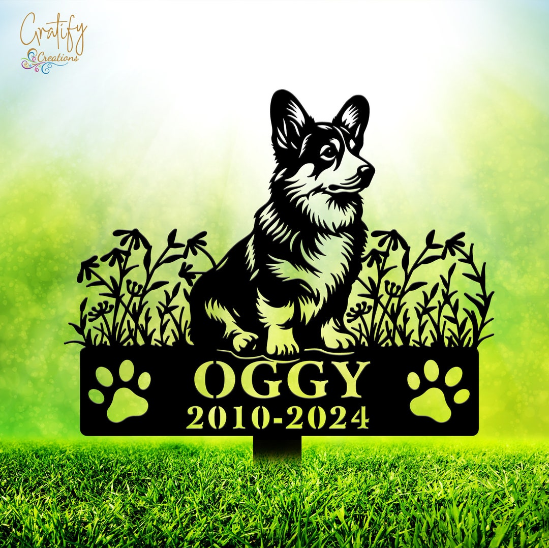 Pembroke Welsh Corgi Dog Sign , Dog Memorial Stake, Metal Stake ...