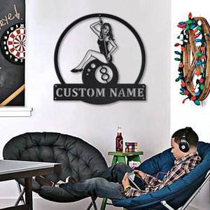 Billiards Metal Sign LED Lights RGB V3 , Custom Billiards Neon Metal ...
