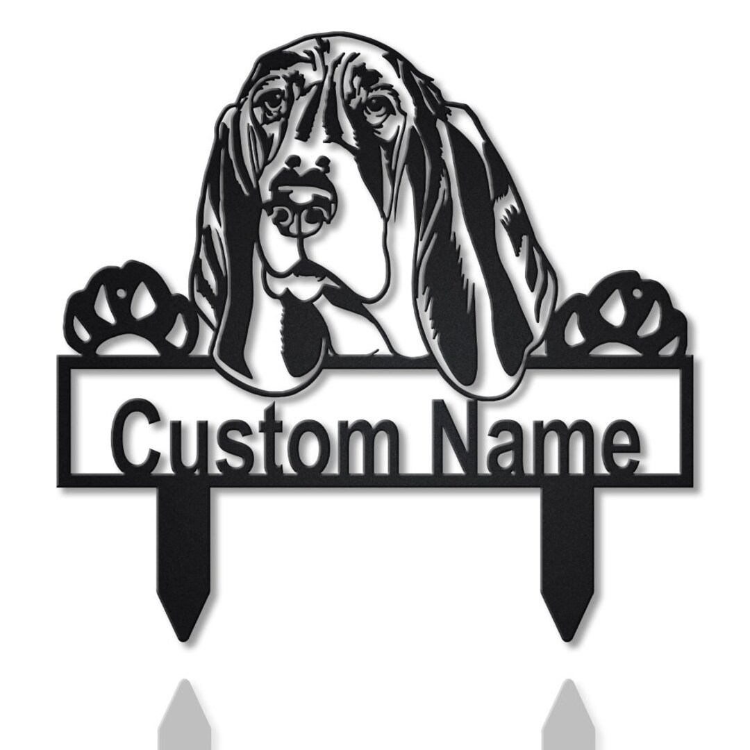 Custom Basset Hound Metal Yard Art, Personalized Basset Hound Metal Sig ...