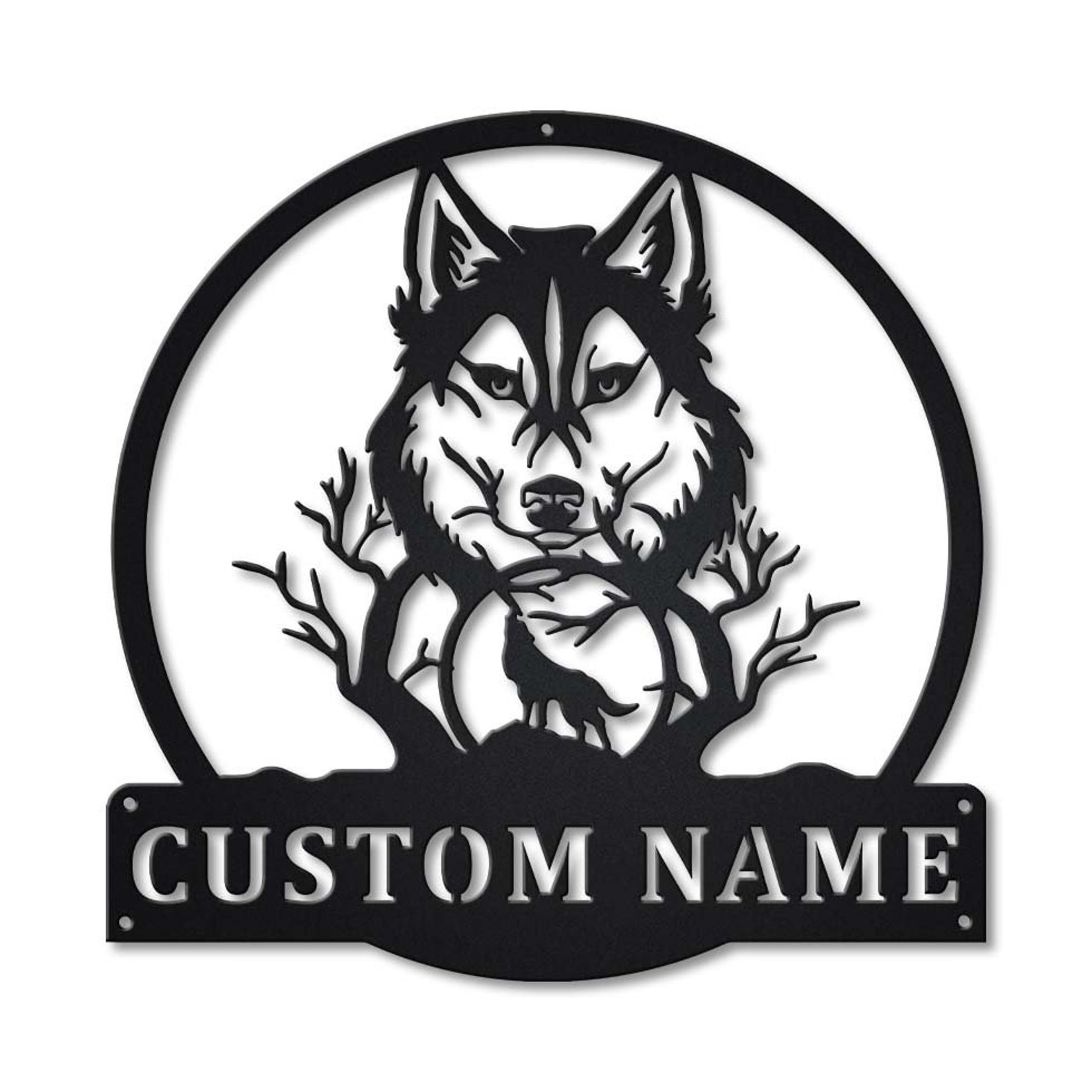 Custom Wolf Monogram Metal Sign Art Personalized Wolf - Etsy UK