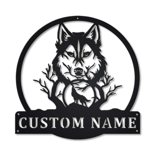 Custom Wolf Monogram Metal Sign Art Personalized Wolf - Etsy