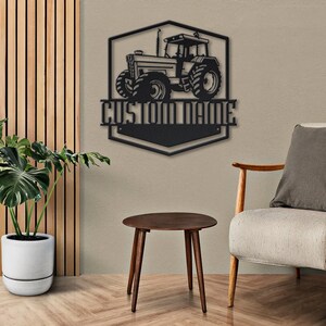 Tractors Metal Wall Art LED Lights V5, Custom Tractors Farmer Metal ...