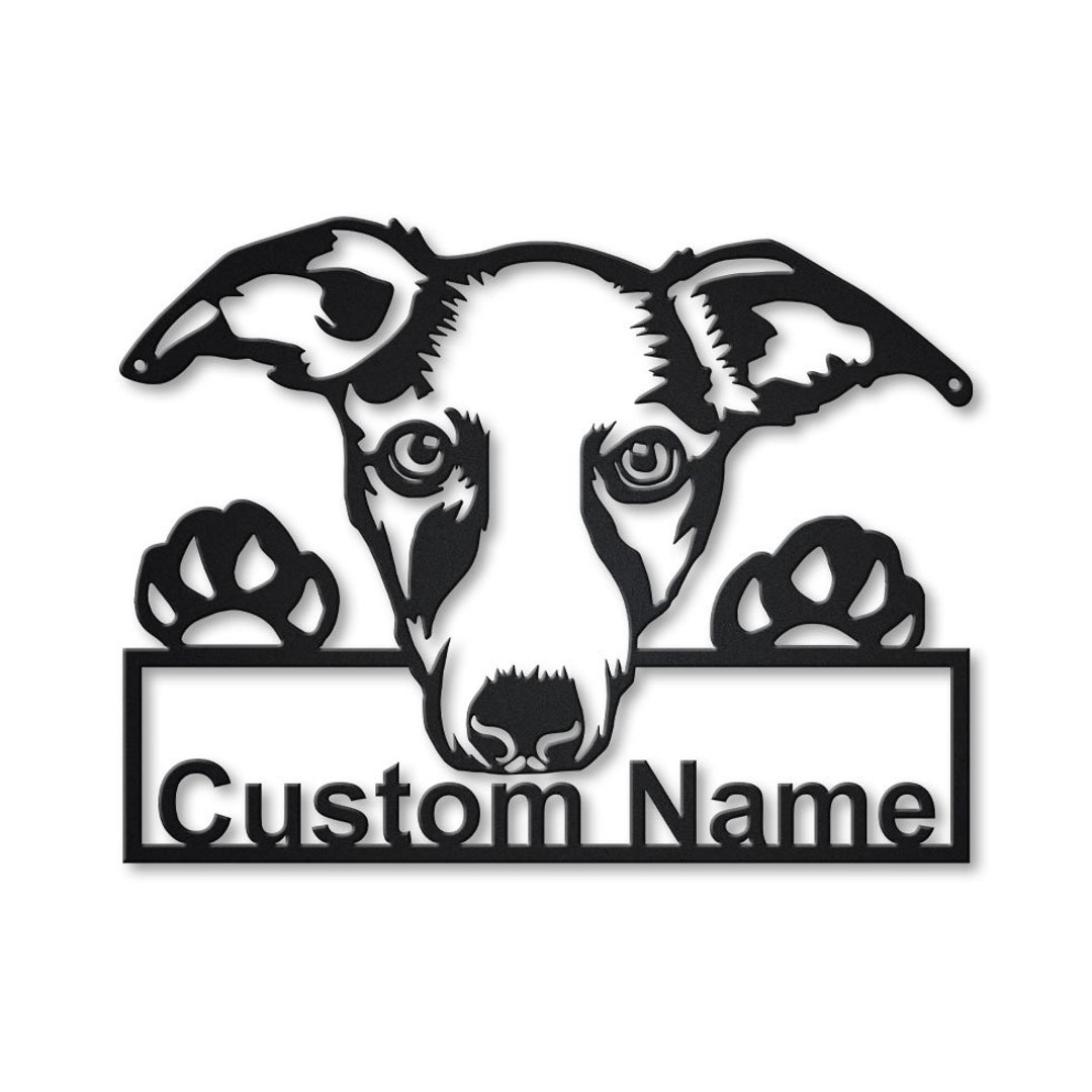 Custom Whippet Dog Metal Sign Art, Personalized Whippet Dog Metal Sign ...
