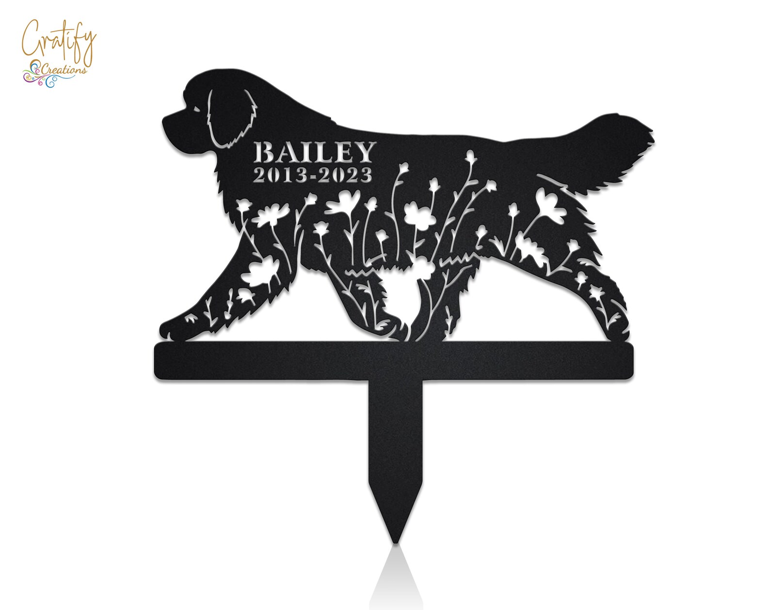 Newfoundlands Dog Sign, Custom Dog Memorial Stake, Metal Stake ...