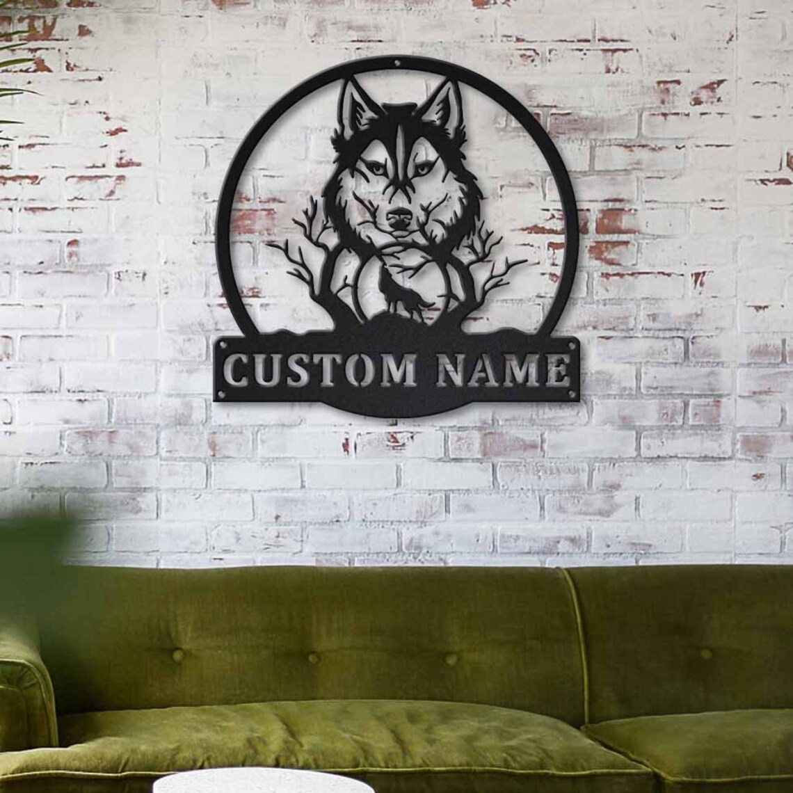 Custom Wolf Monogram Metal Sign Art Personalized Wolf - Etsy
