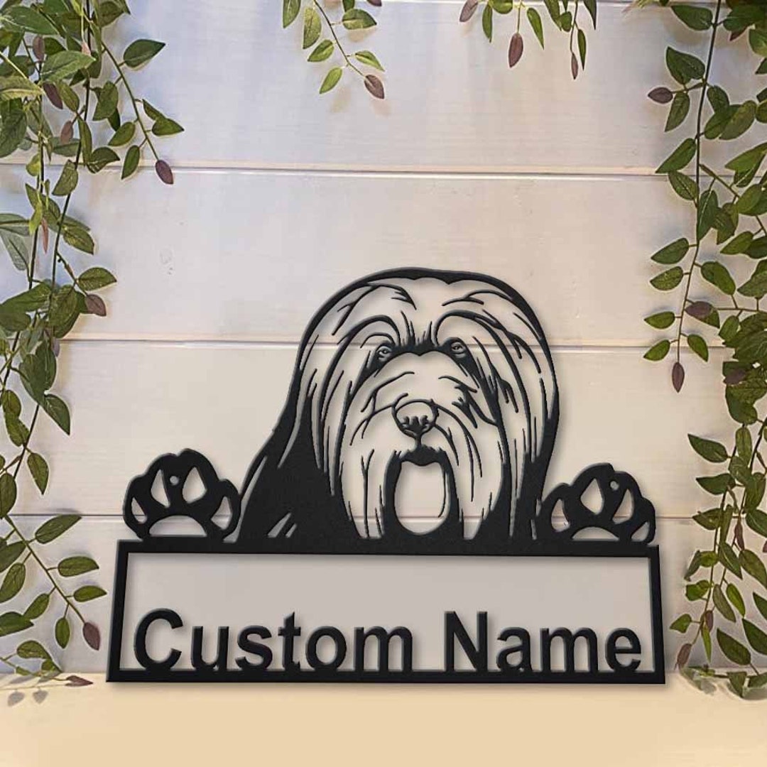Bearded Collie Dog Metal Sign Art, Custom Bearded Collie Dog Metal Sign ...