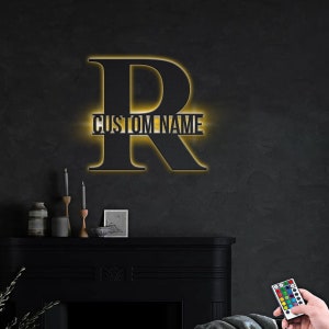 Alphabet R Metal Sign LED Lights, Custom Alphabet Metal Sign, Alphabet ...