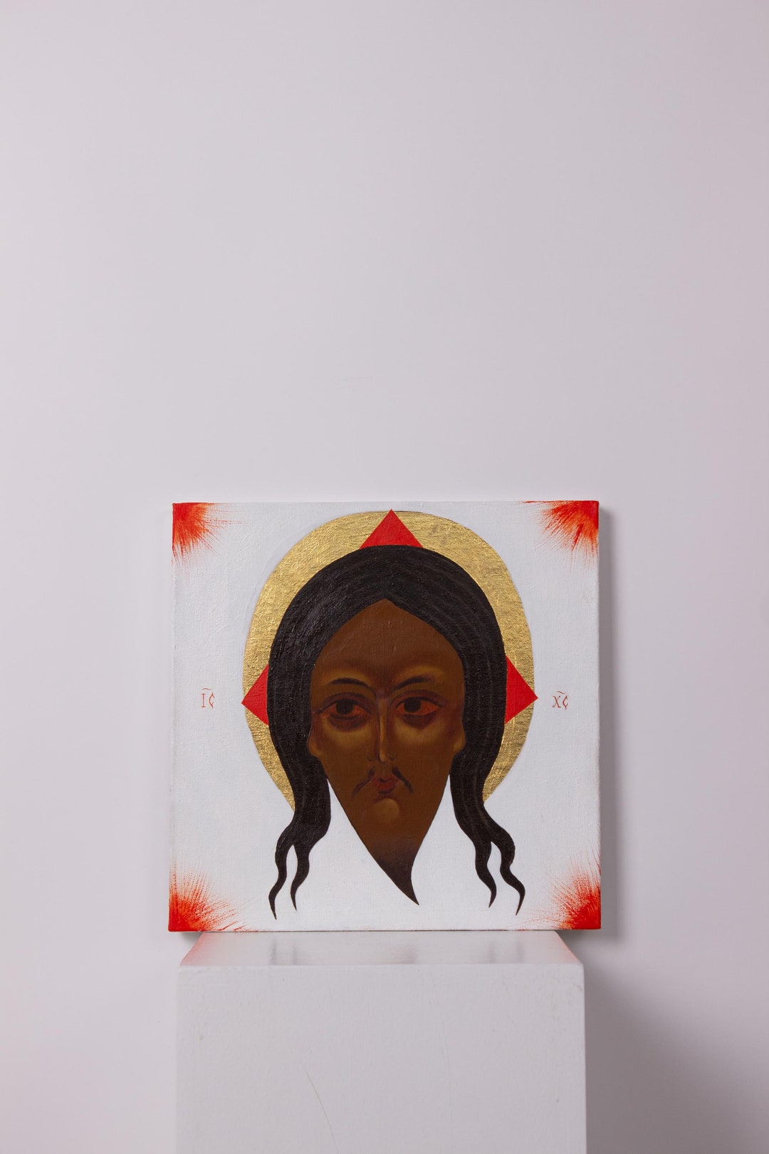 Hand-painted Christ Icon, Holy Face of Jesus on Linen Canvas, Glorious ...