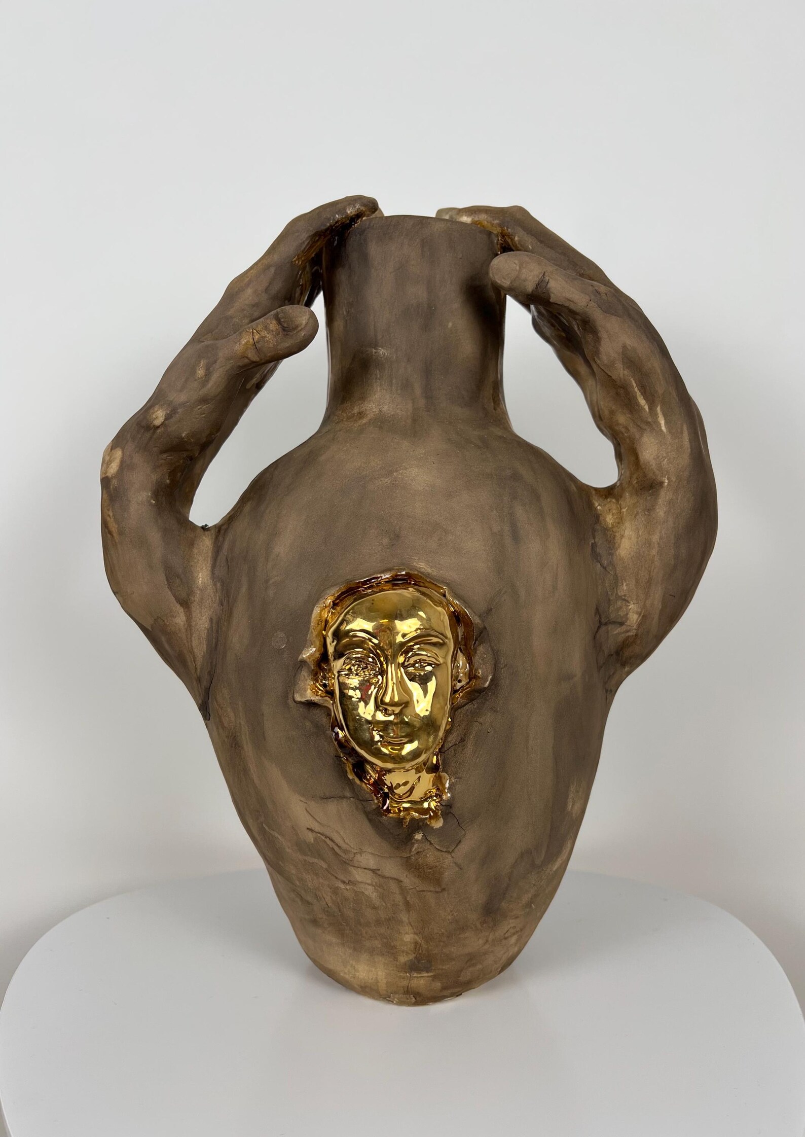 Ancient Egypt Clay Vase With Hands and Golden Face – Amphora Inspired ...