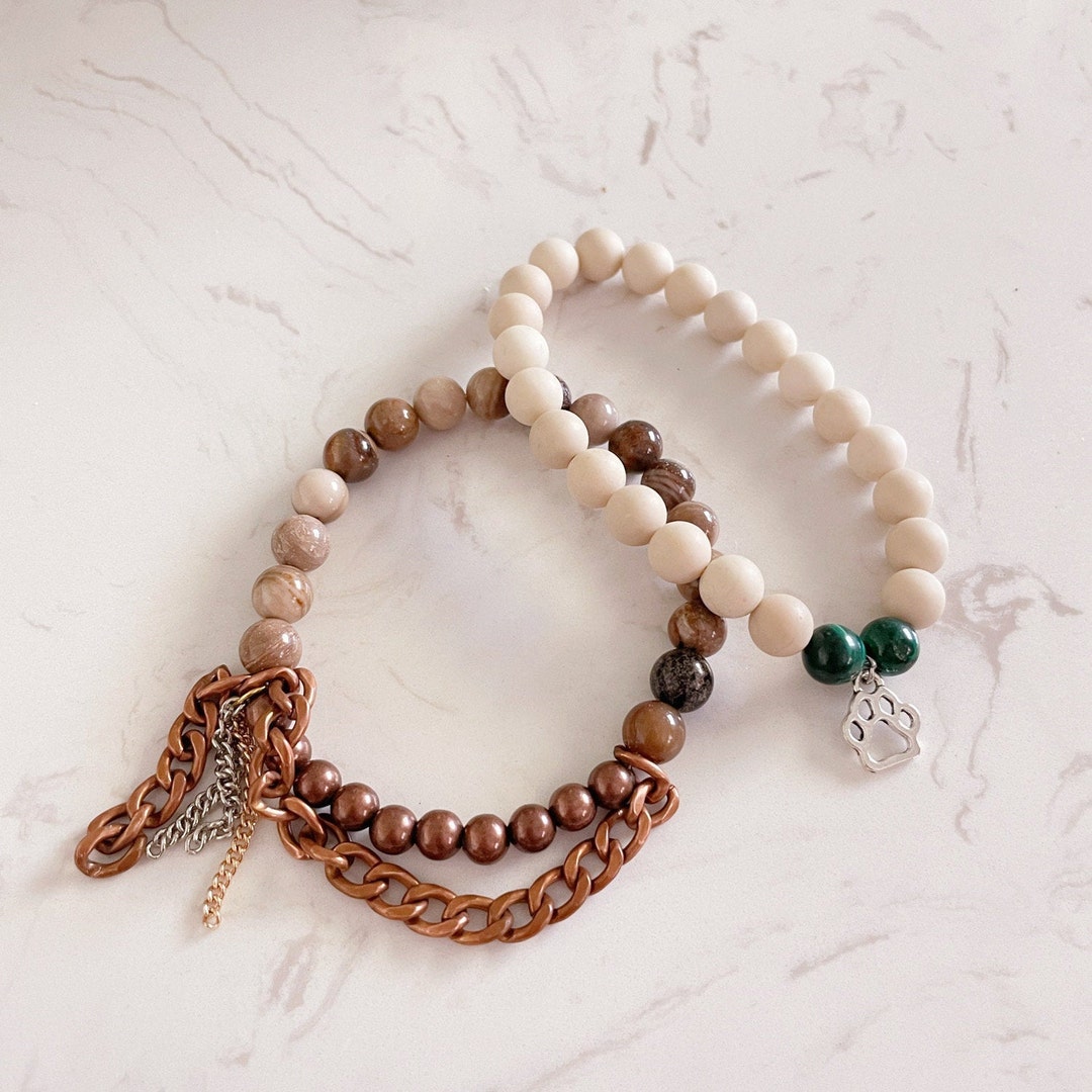 Heal Rox, Handmade Beaded Bracelet Stacks With Fringe and Chains, Charm ...