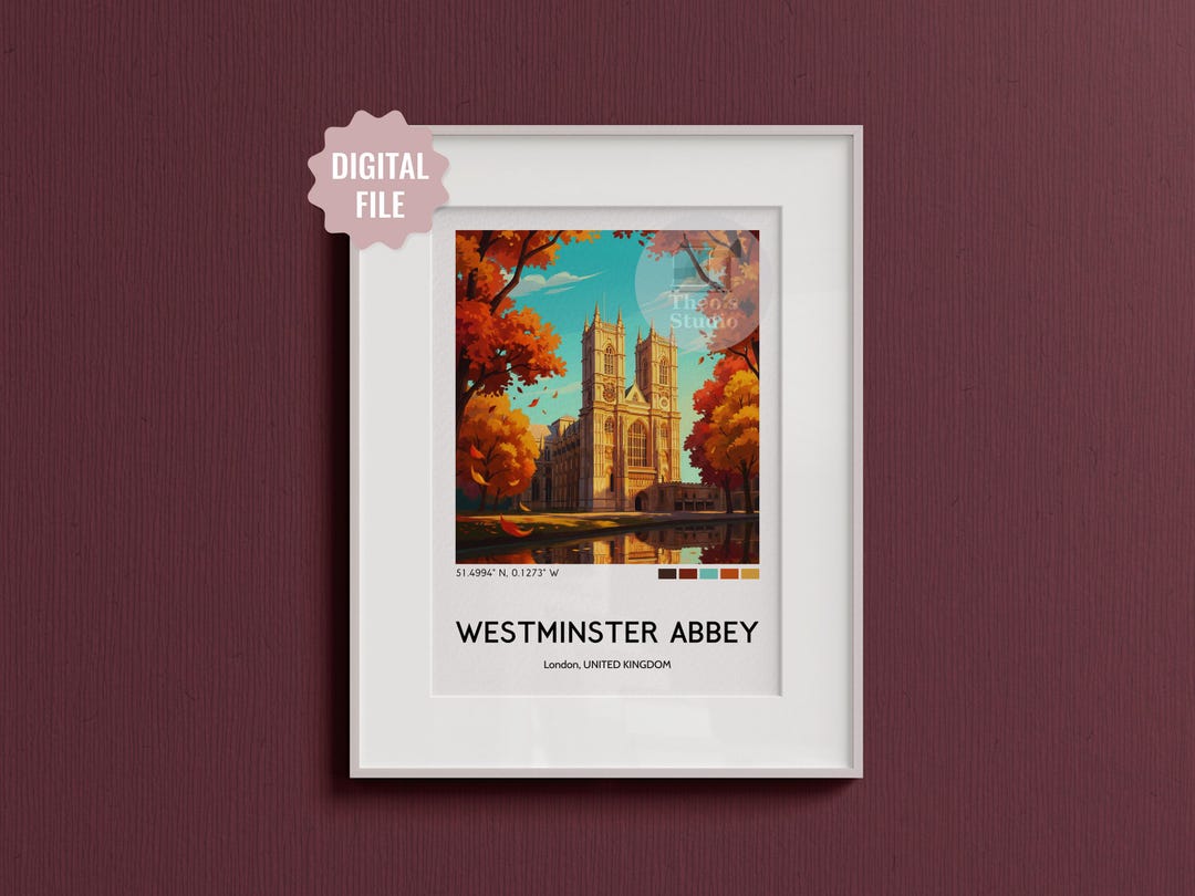 Westminster Abbey Travel Poster Printable Wall Art London City ...