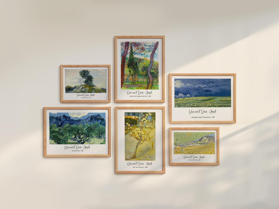 Van Gogh Gallery Wall Set 6pc Printable Wall Art Vintage Museum Prints ...