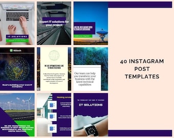 50 IT Services Instagram Post Templates for Canva Computer Repair ...