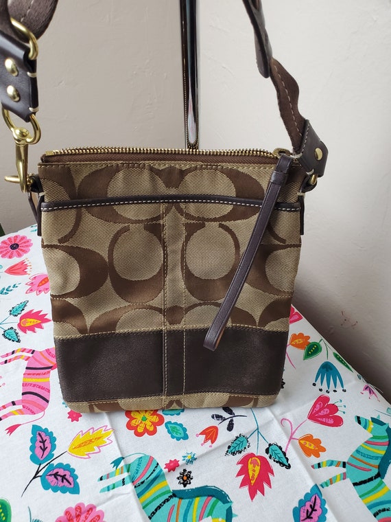 Vintage Coach Monogrammed Crossbody - Etsy