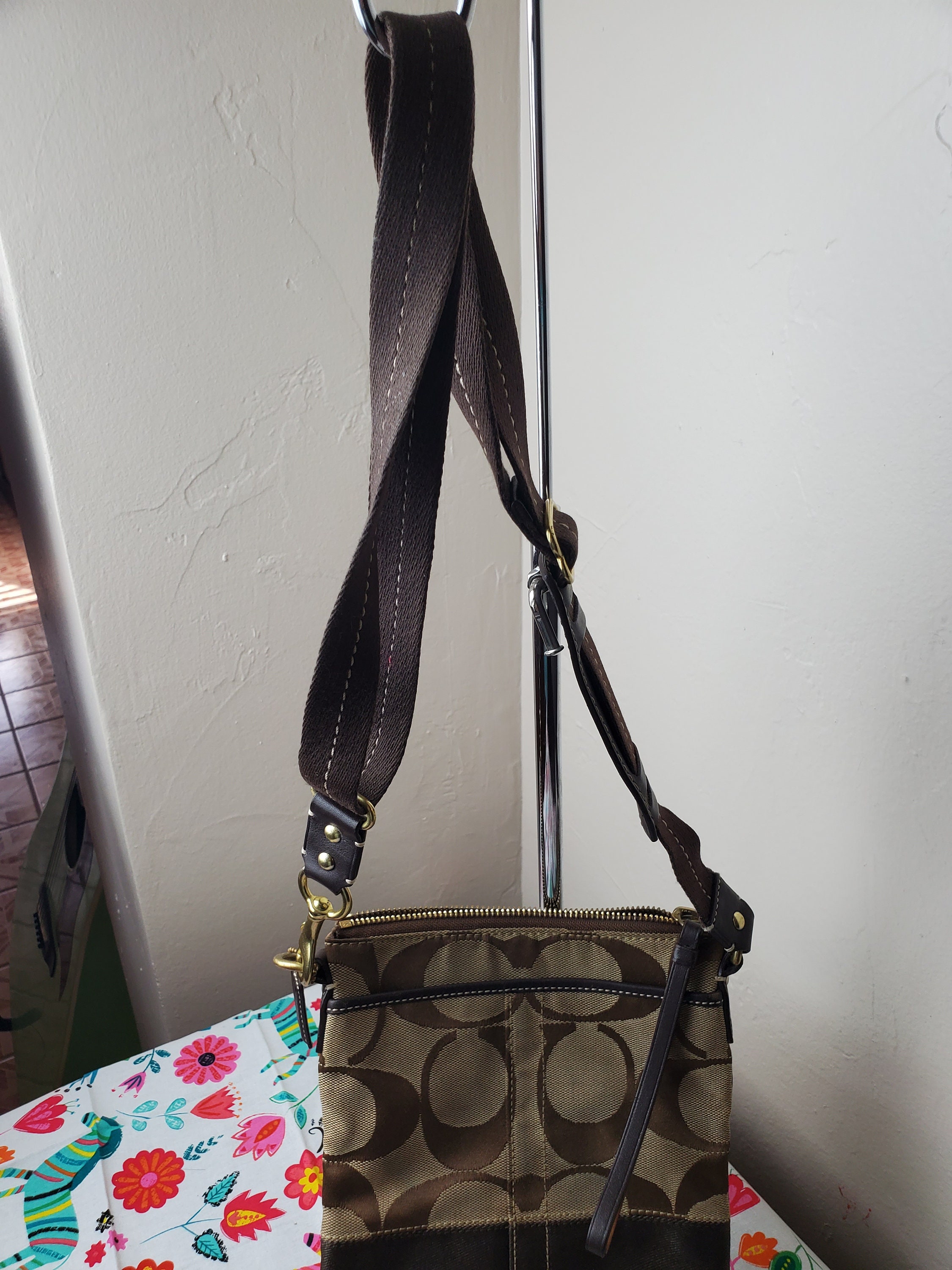 Vintage Coach Monogrammed Crossbody - Etsy