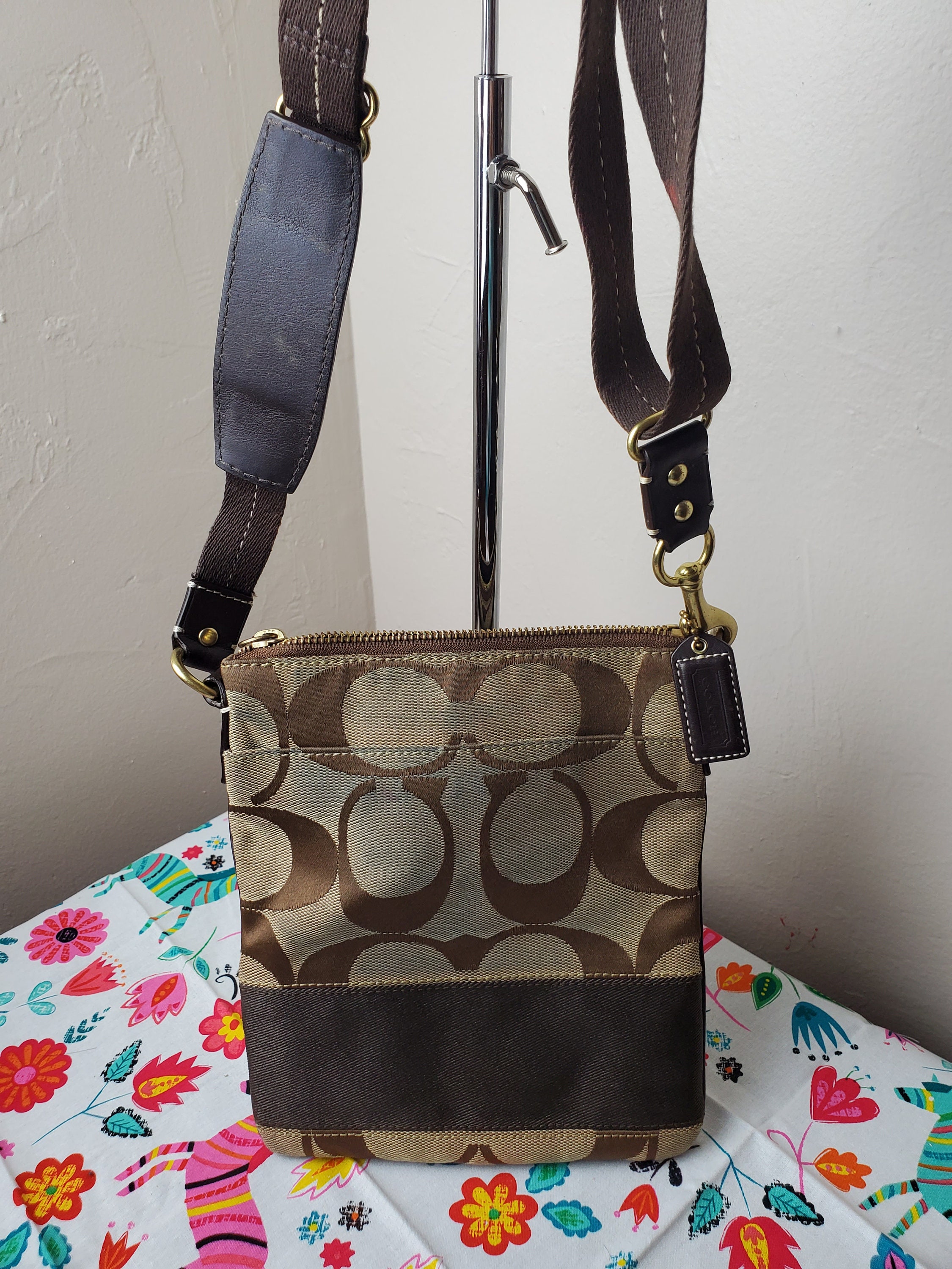 Vintage Coach Monogrammed Crossbody - Etsy
