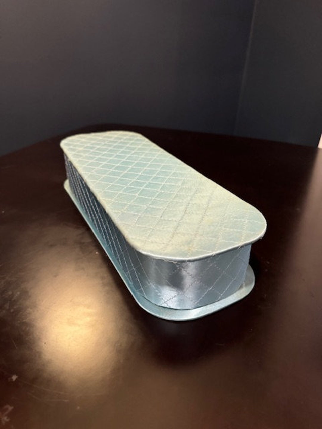 Fabulous 1960s Blue Quilted Satin Glove Box - Etsy