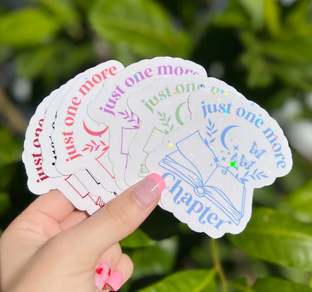 Just One More Chapter Sticker, Water Bottle Sticker, Kindle Sticker ...