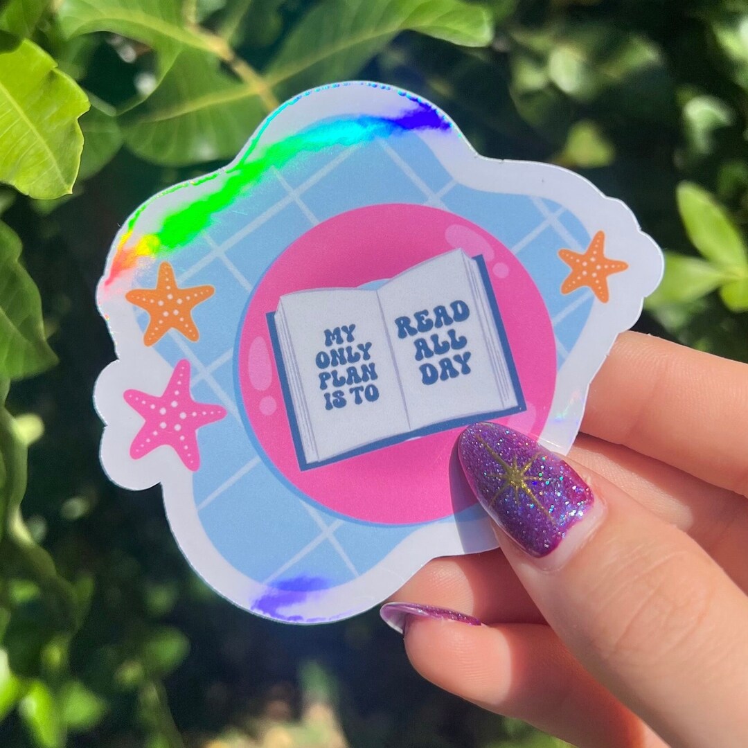 Read All Day Sticker, Water Bottle Sticker, Kindle Sticker, Laptop ...
