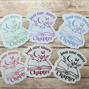 Just One More Chapter Sticker, Water Bottle Sticker, Kindle Sticker ...