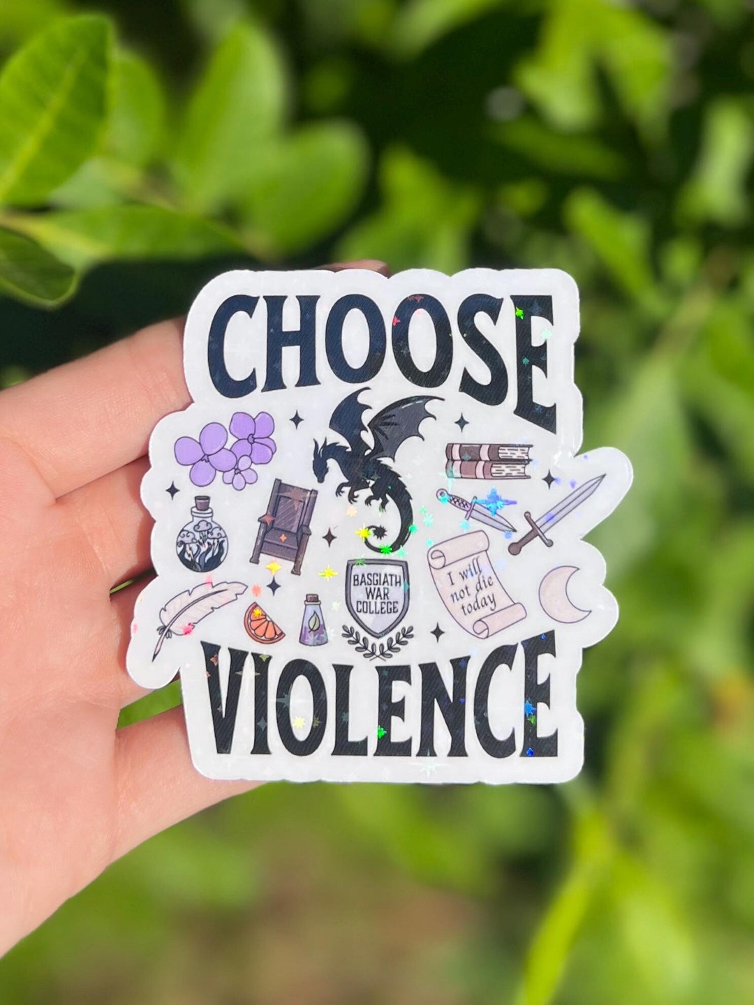 Choose Violence, Fantasy Book Sticker, Water Bottle Sticker, Kindle ...