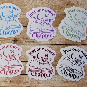 Just One More Chapter Sticker, Water Bottle Sticker, Kindle Sticker ...