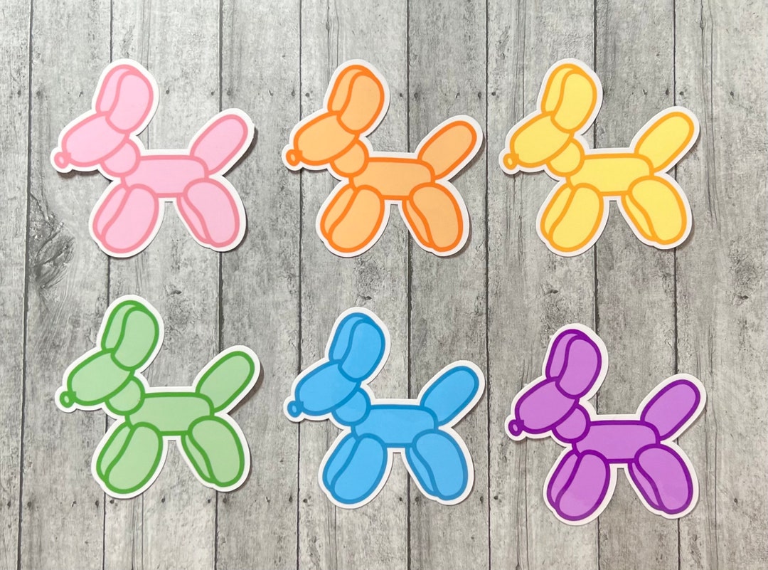Balloon Dog Sticker, Water Bottle Sticker, Kindle Sticker, Laptop ...