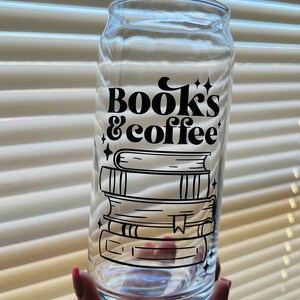 Books and Coffee Glass 16oz/20oz Glass Cup Libbey Cup Book - Etsy