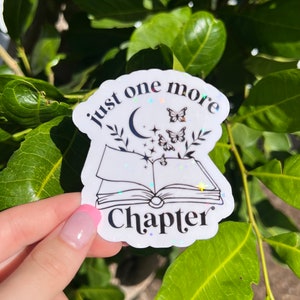Just One More Chapter Sticker, Water Bottle Sticker, Kindle Sticker ...