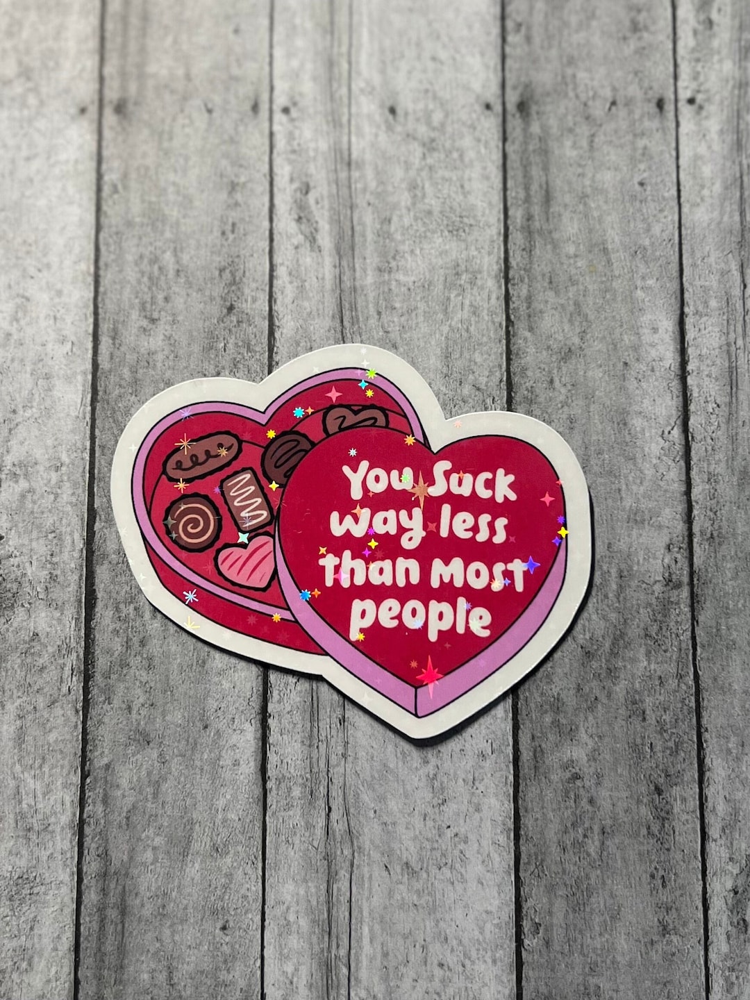 Chocolate Sticker, You Suck Way Less Than Most People, Water Bottle ...