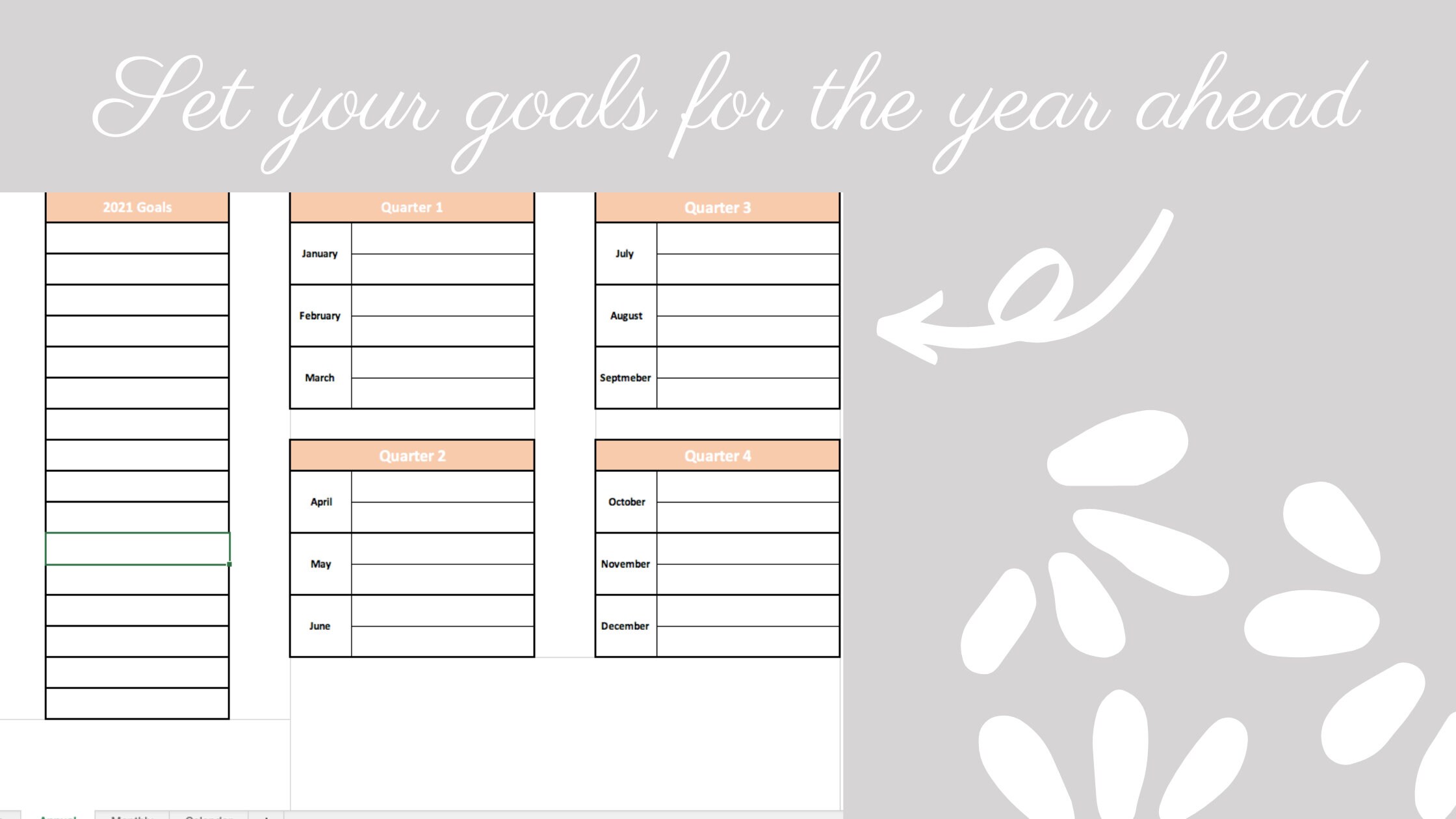 Monthly Calendar for Goals in 2021 - Etsy