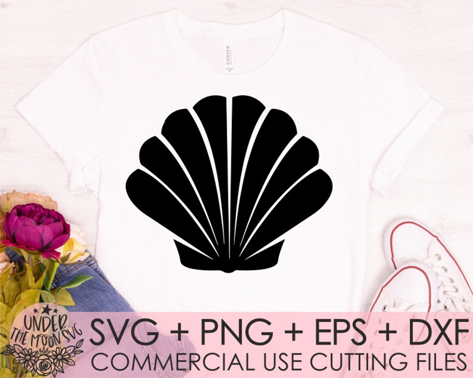 Mermaid Shell Monogram SVG / Mermaid SVG / Mermaid Clam Svg / - Etsy