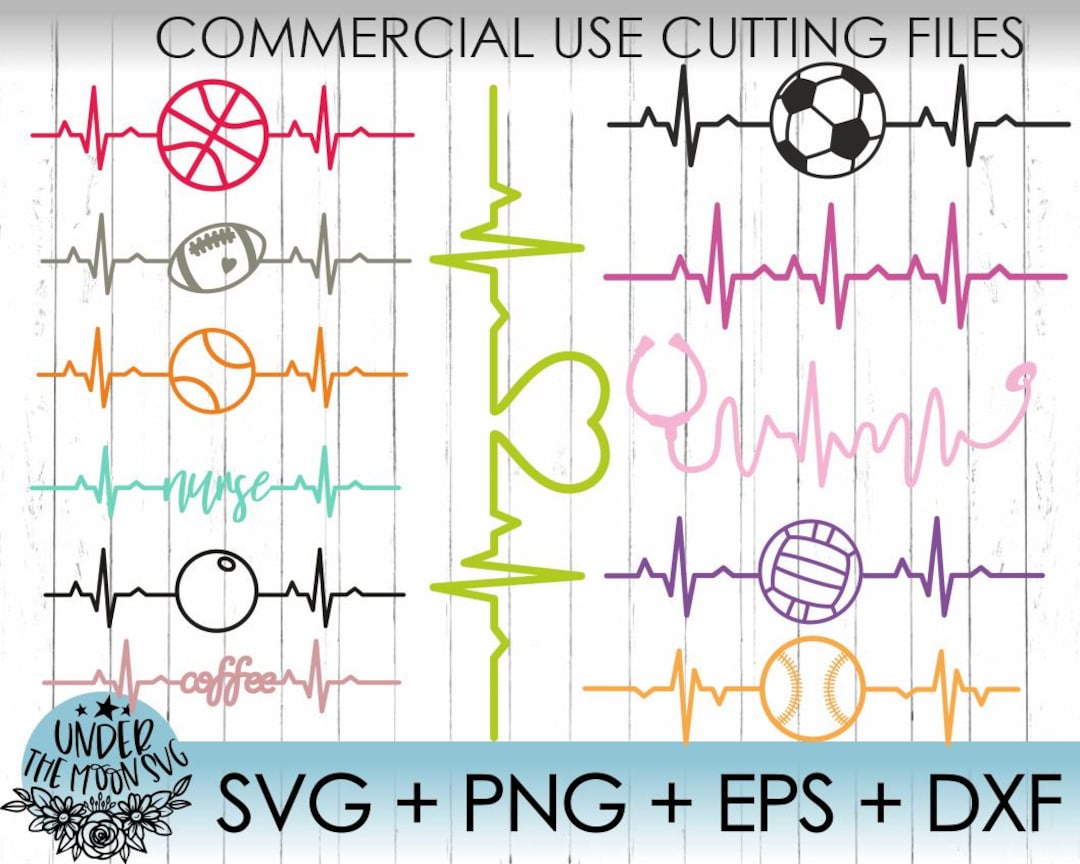 Heartbeat Sport Ball SVG / Sport SVG / Healthcare Svg/ Nurse SVG Studio ...