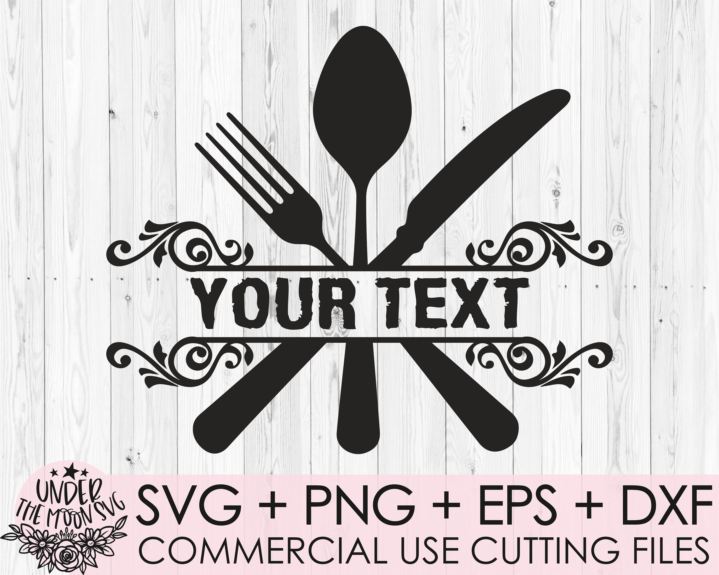 Kitchen Split Frame SVG / Kitchen Monogram svg / Flourish | Etsy
